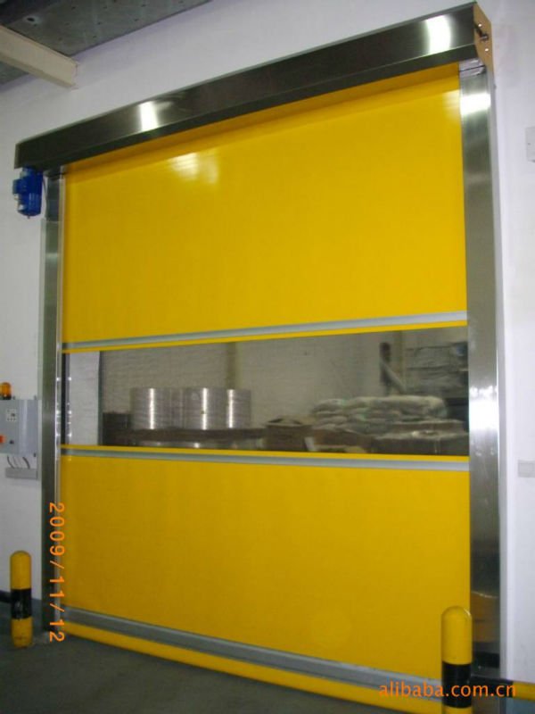 Industry Pvc Roll Up Rapid Rise Door Color Coated Galvanized Steel Material