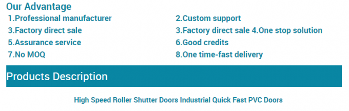 High Speed Shutter Rapid Roller Fast PVC Doors Industrial Acting Waterproof
