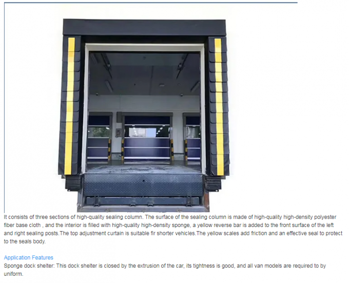 Extended Finished Loading Dock Shelters PVC Weatherproof For Warehouse ...