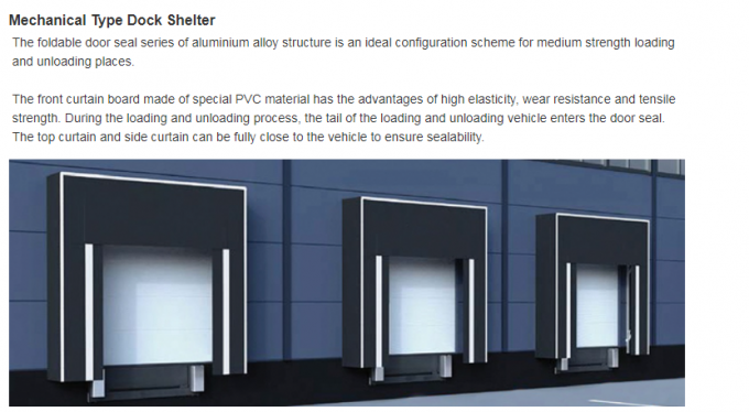 High Durability Loading Dock Shelters And Fixed Galvanized Steel Liner
