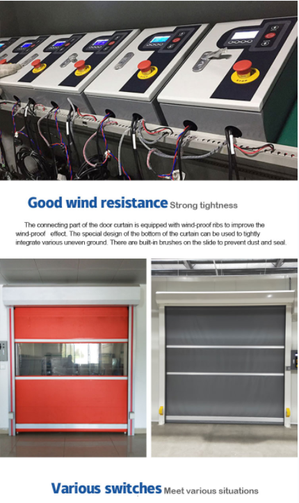 PVC Roll Up Rapid Shutter Door 304 Stainless Fast Rise Stacking Folding ...